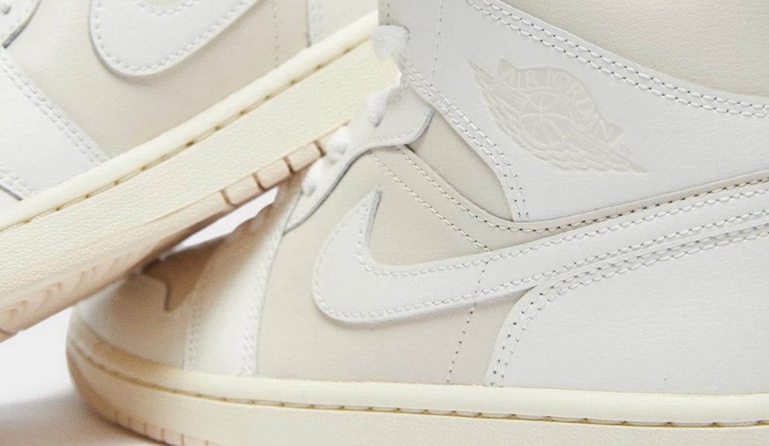 Nike Air Jordan 1 Mid White Cream | snkraddicted
